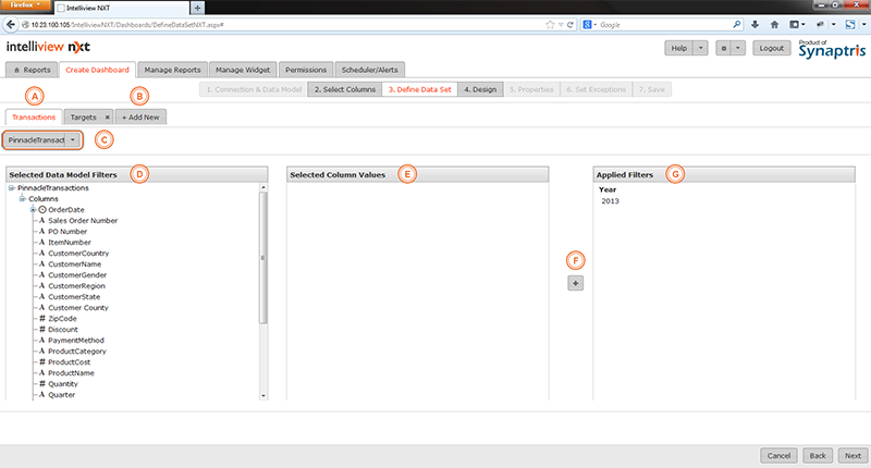 Creating Chart Widget With Singlemultiple Data Sets Define Data Set