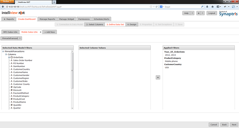 Creating Chart Widget With Singlemultiple Data Sets Define Data Set