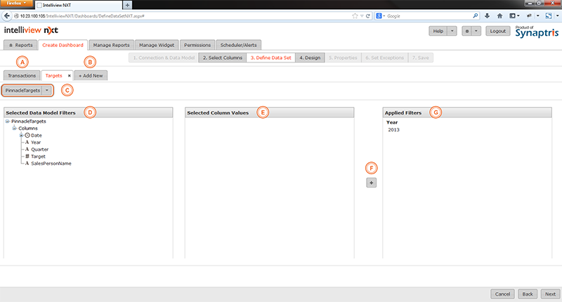 Creating Chart Widget With Singlemultiple Data Sets Define Data Set