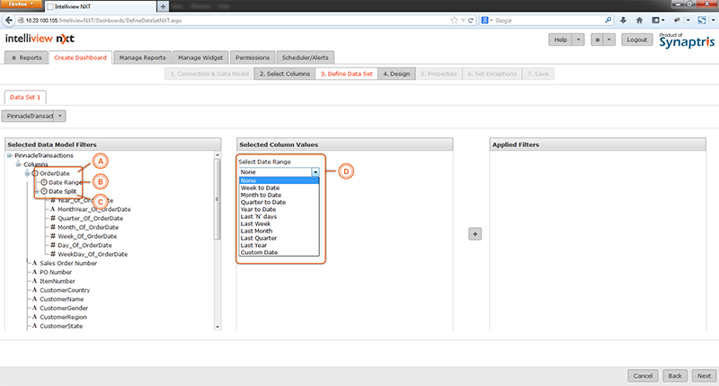 Creating Pivot Widget Define Data Set