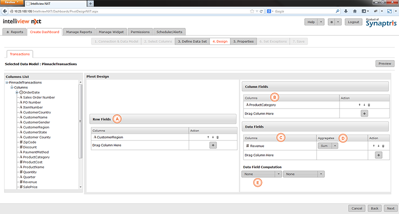 Creating Pivot Widget - Pivot Design